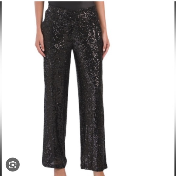 Cable & Gauge | Pants & Jumpsuits | Cable Gauge Black Sequin Pants Top ...